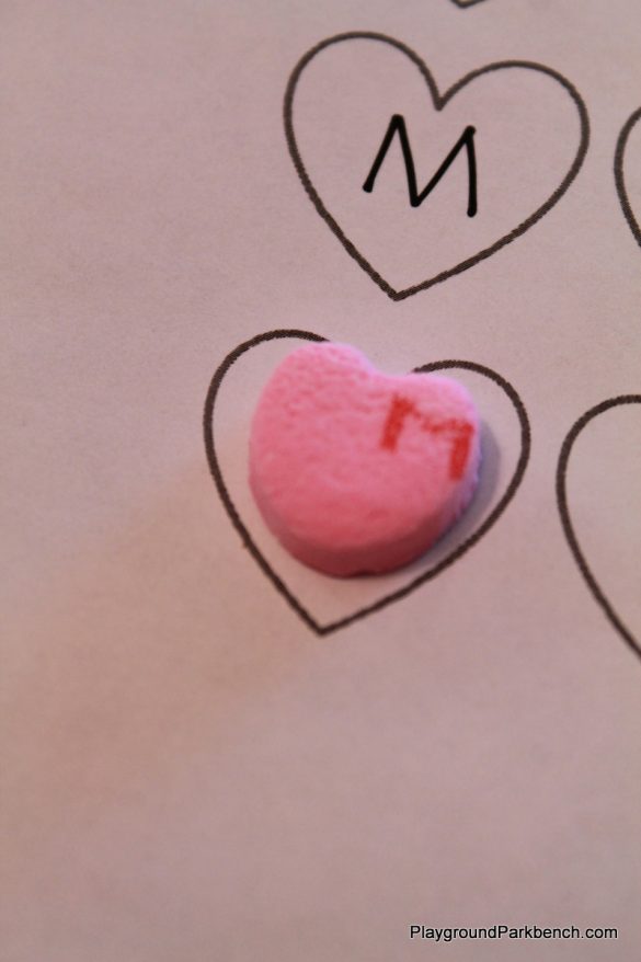 Conversation Hearts Alphabet Map