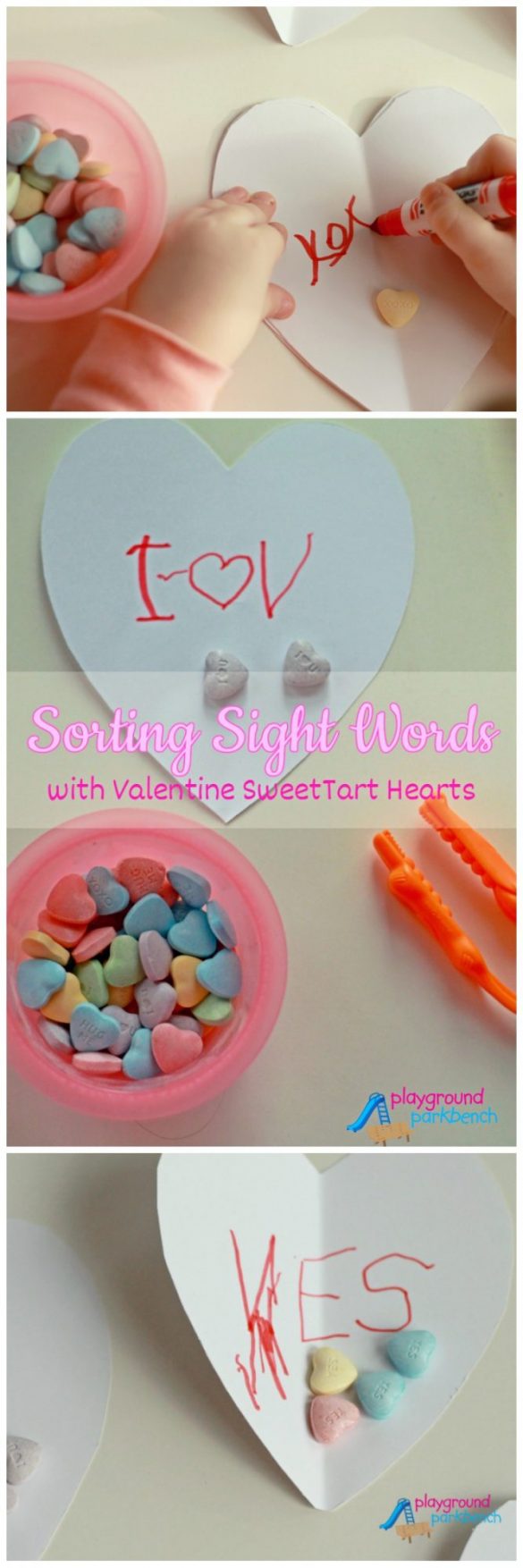 Sorting Sight Words with Valentine SweetTarts