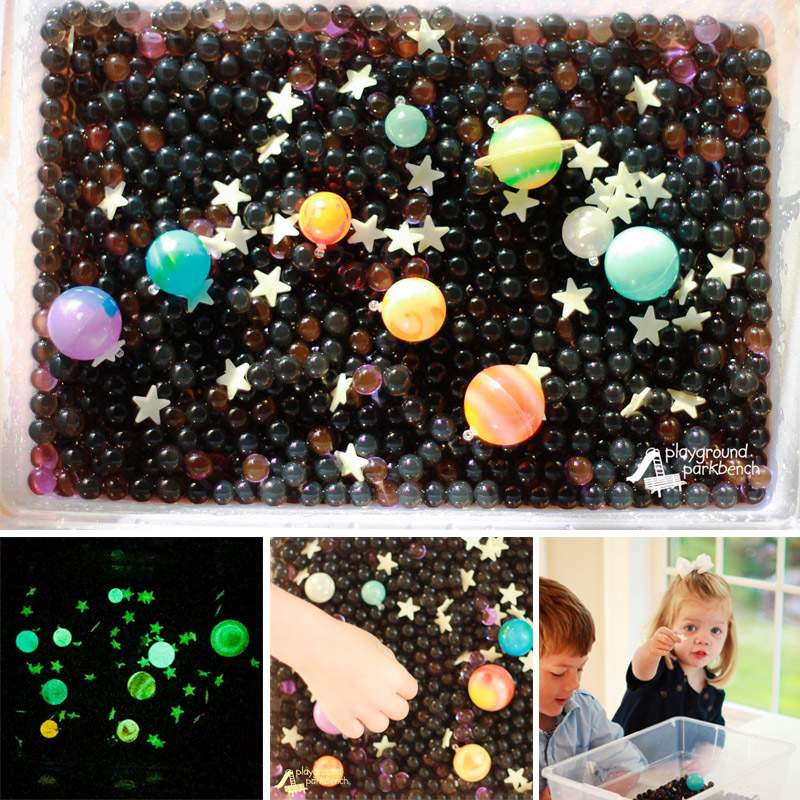 Glow in the Dark Solar System Sensory Play